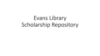 Evans Library Overview of Website | PPTX
