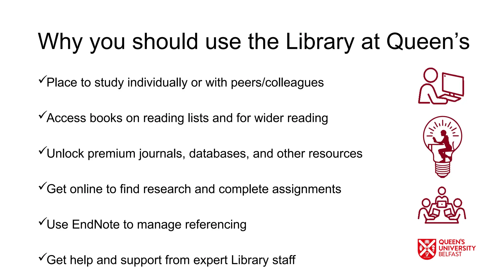 The Library at Queen's: an overview for MDBMS students and staff | PPTX