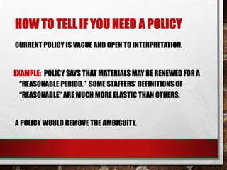 Library Policies: The Good, The Bad, and The Ugly | PPT
