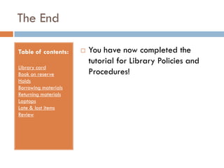 Library policies and procedures | PDF