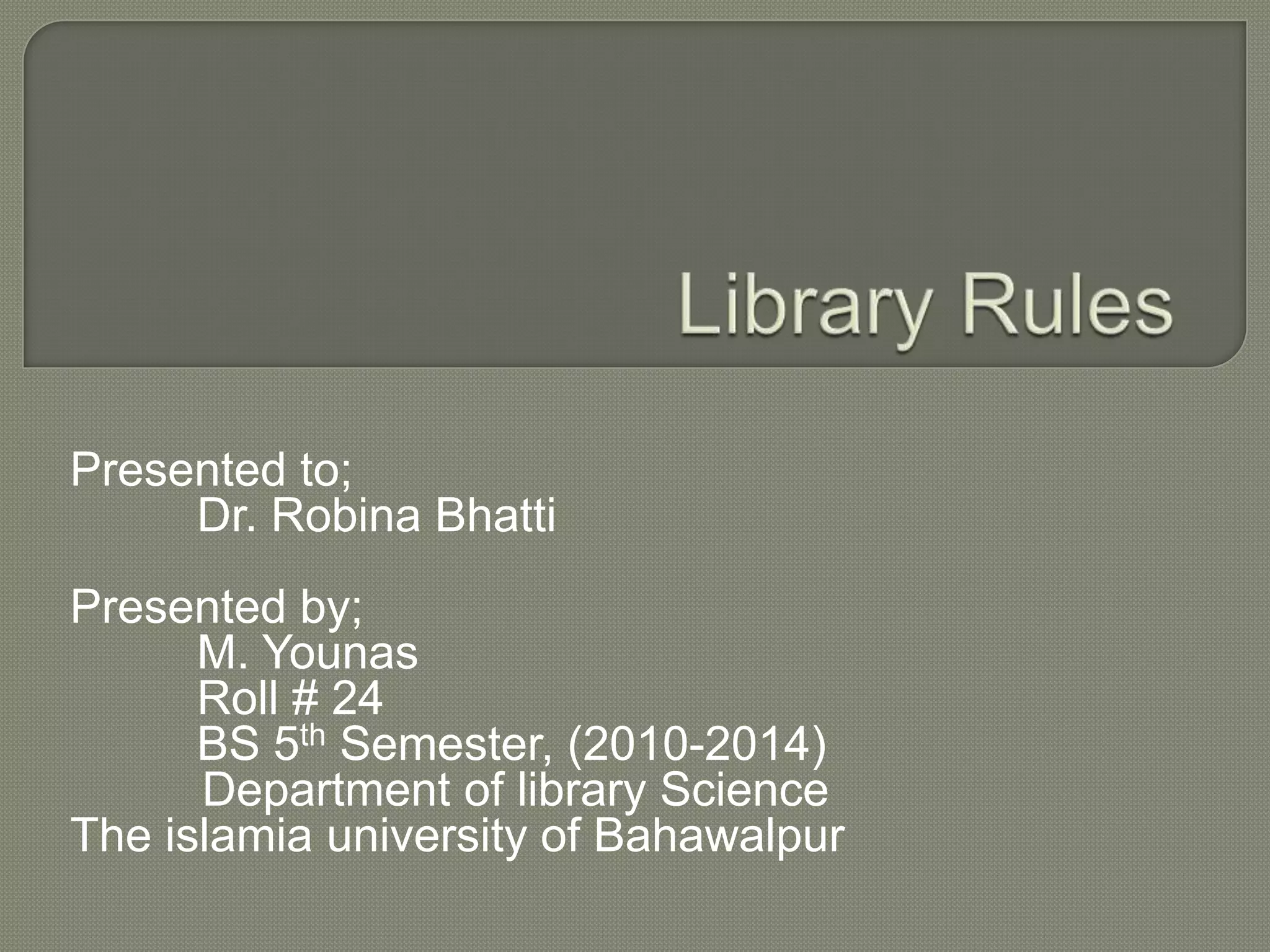 Library policies | PPT