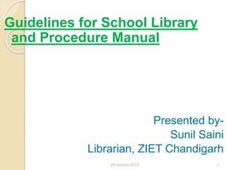 Guideline for School Library and Procedure Manual | PPTX