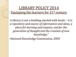 KVS: GUIDELINES FOR SCHOOL LIBRARY AND PROCEDURE MANUAL-2014 | PDF