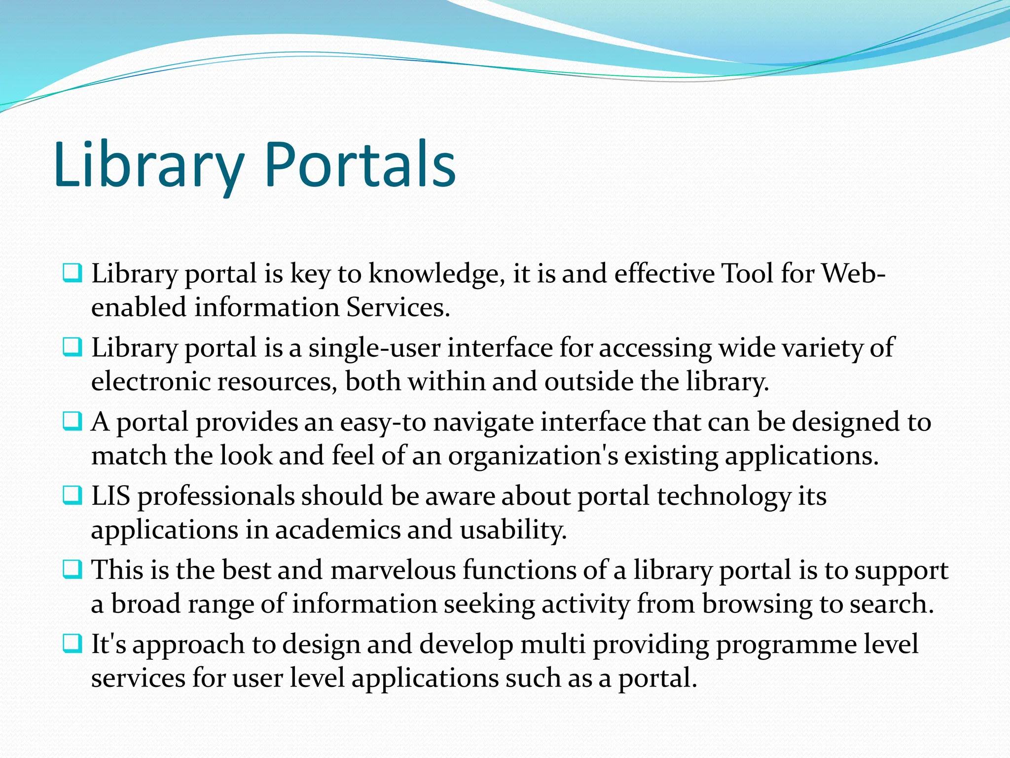 LIBRARY PORTALS RAHM.pptx | Search | Internet