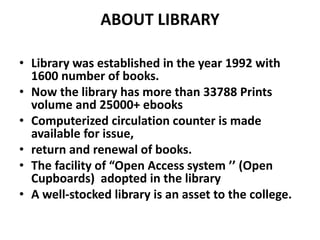 AISSMS COE LIBRARY - PPT FOR NACC Visit | PPT