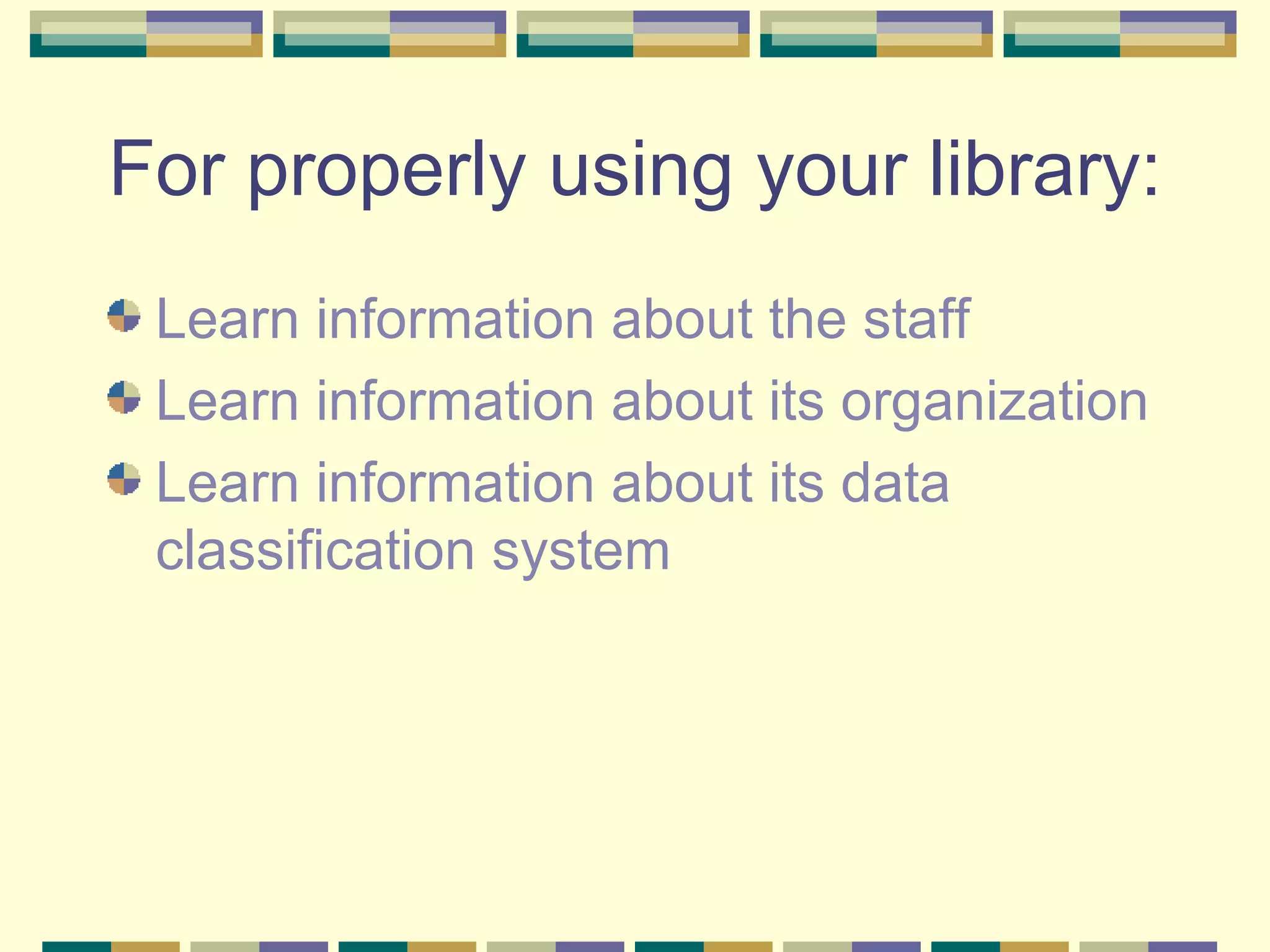 Library presentation | PPT