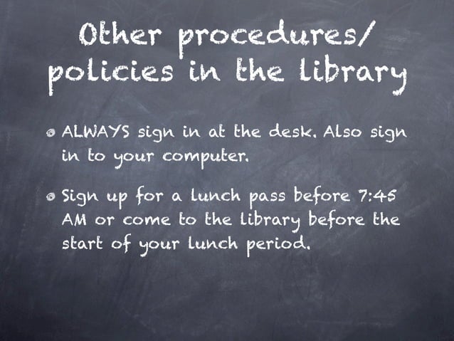 Library procedures | PPT