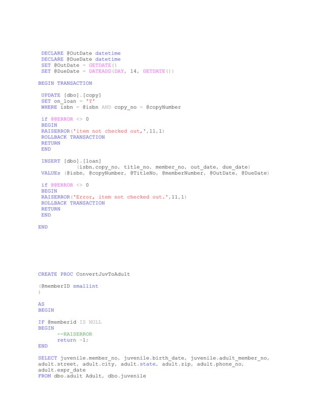 Library Project Stored Procs | PDF