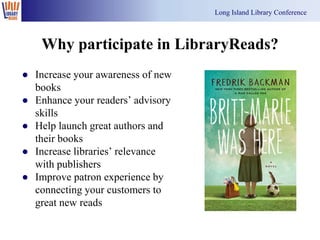 Building Communities of Readers -- Using LibraryReads Staff Picks | PPT