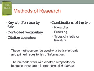 Library research methods | PPTX