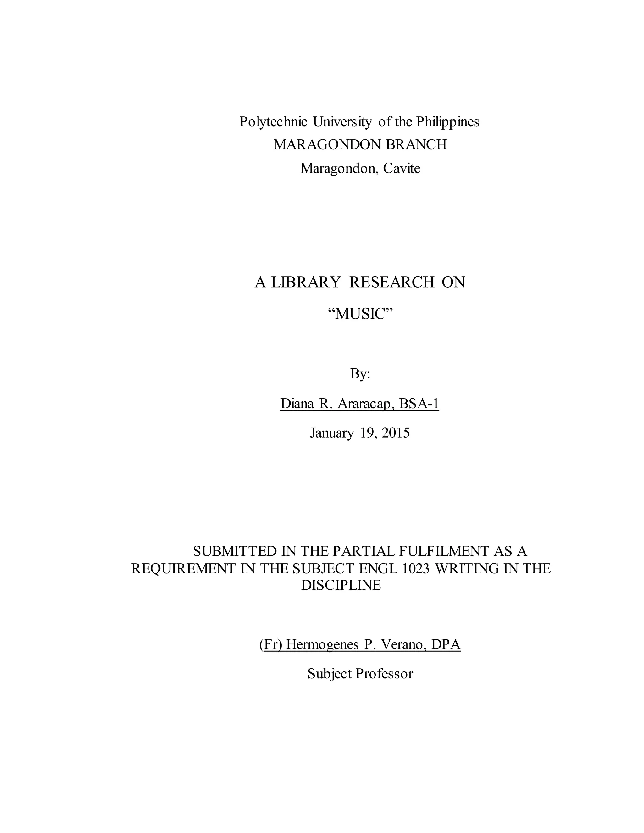 Library research paper | PDF