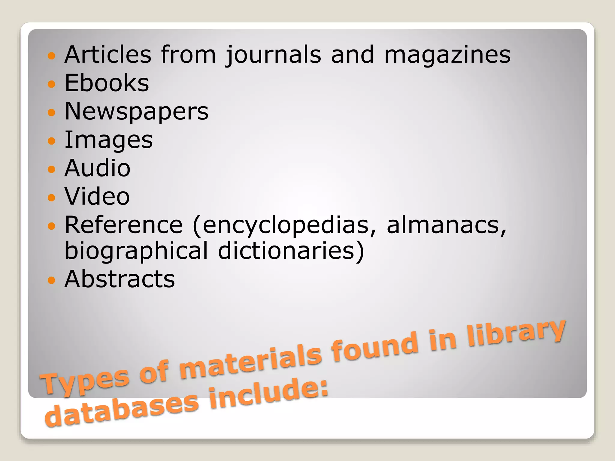 Library resources | PPTX