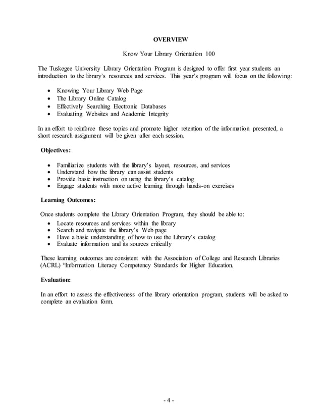 Library Orientation Handbook | DOCX | Undergraduate Education | College ...