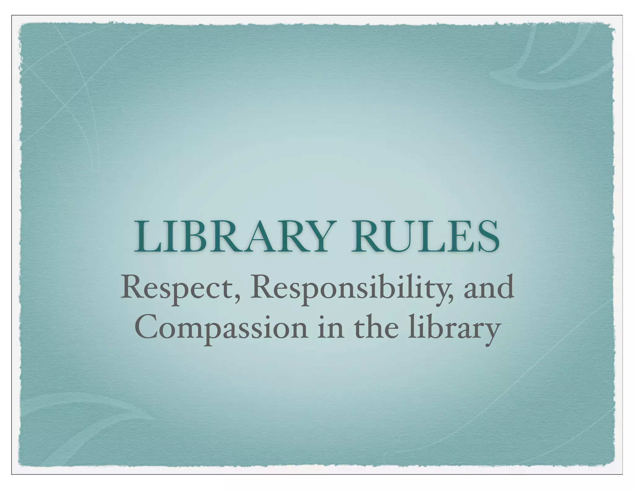 Library Rules | PDF