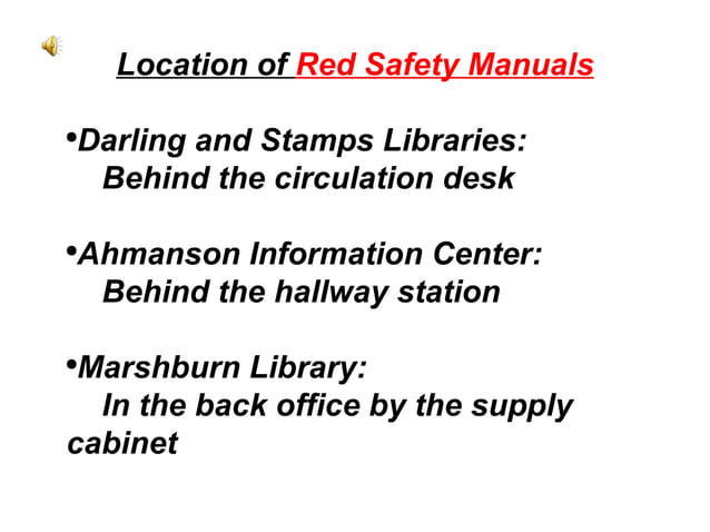 Library Student Employee Safety Training | PPT