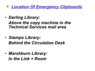 Library Student Employee Safety Training | PPT