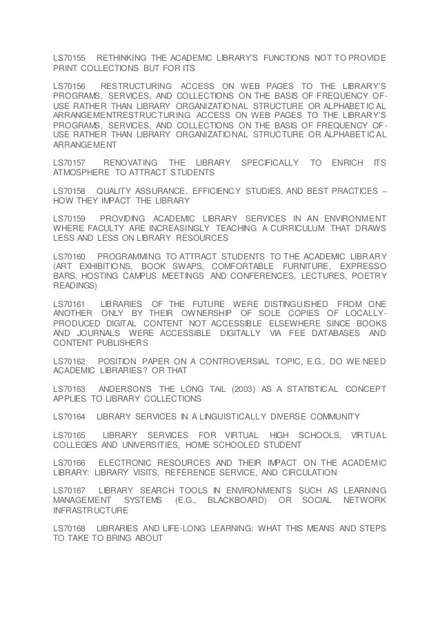 Library science project topics and materials | DOCX