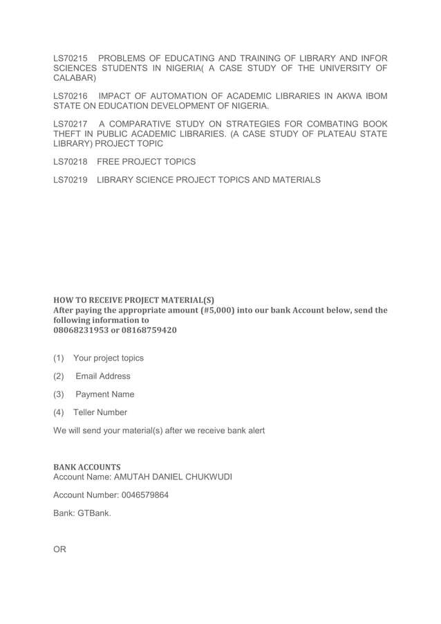 LIBRARY SCIENCE PROJECT TOPICS AND MATERIALS.docx