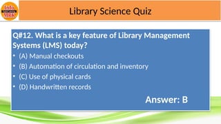 Emerging library information science MCQs | PPT
