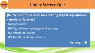 Emerging library information science MCQs | PPTX
