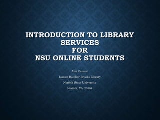 Library services for online | PPTX