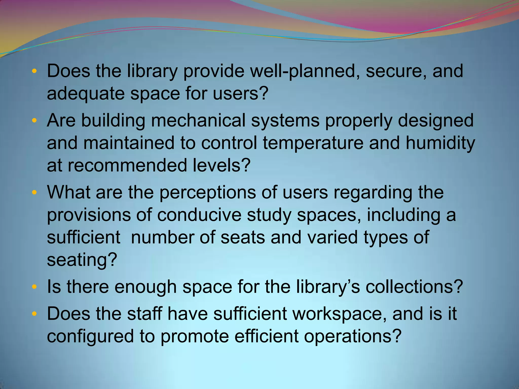 Library spaces in different places: the benchmarking experiences | PPTX