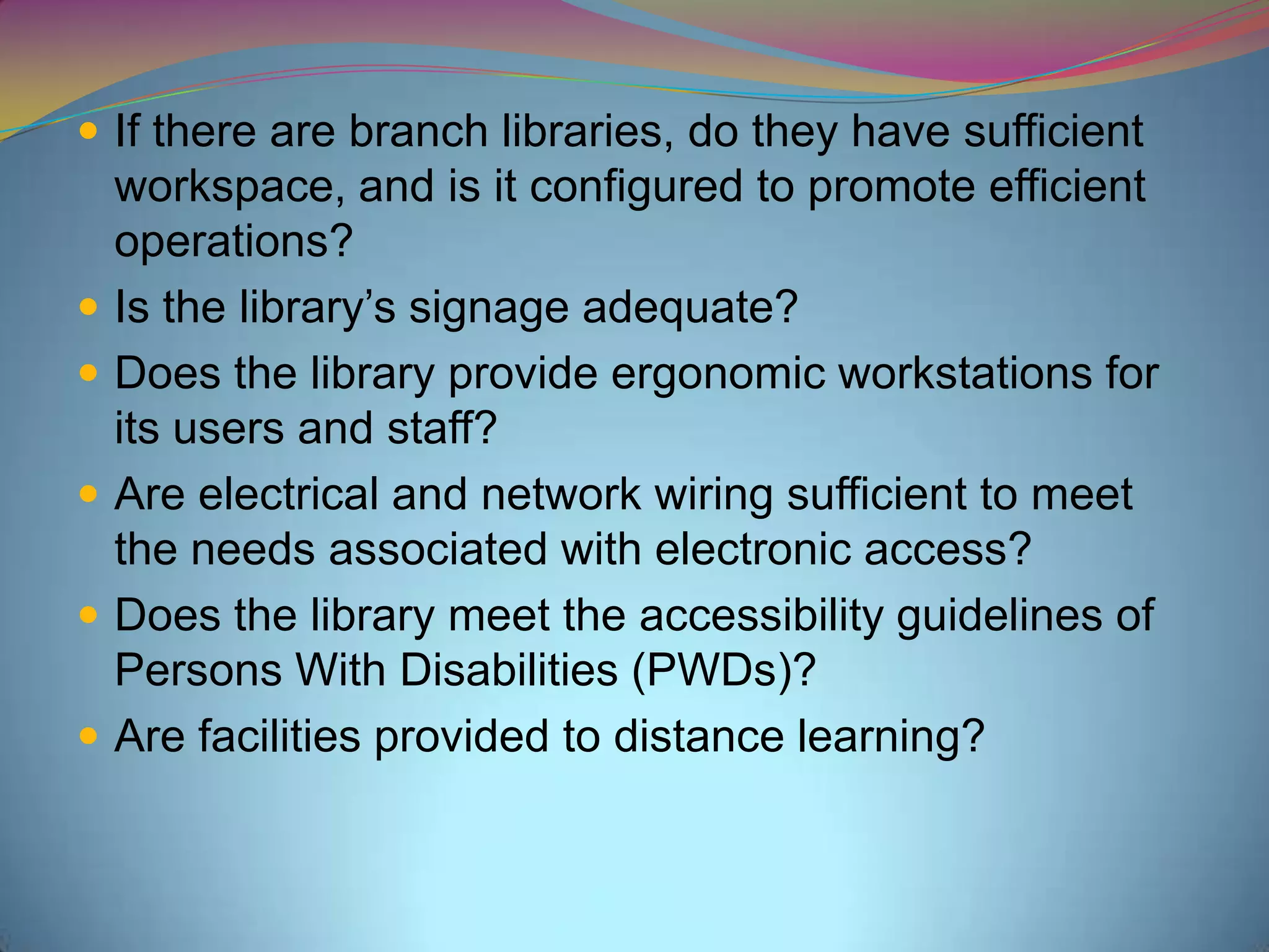 Library spaces in different places: the benchmarking experiences | PPTX