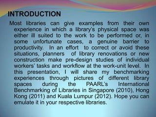 Library spaces in different places: the benchmarking experiences | PPTX ...