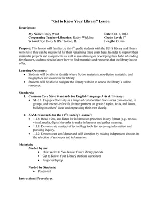 Library Stations Lesson Plan | PDF