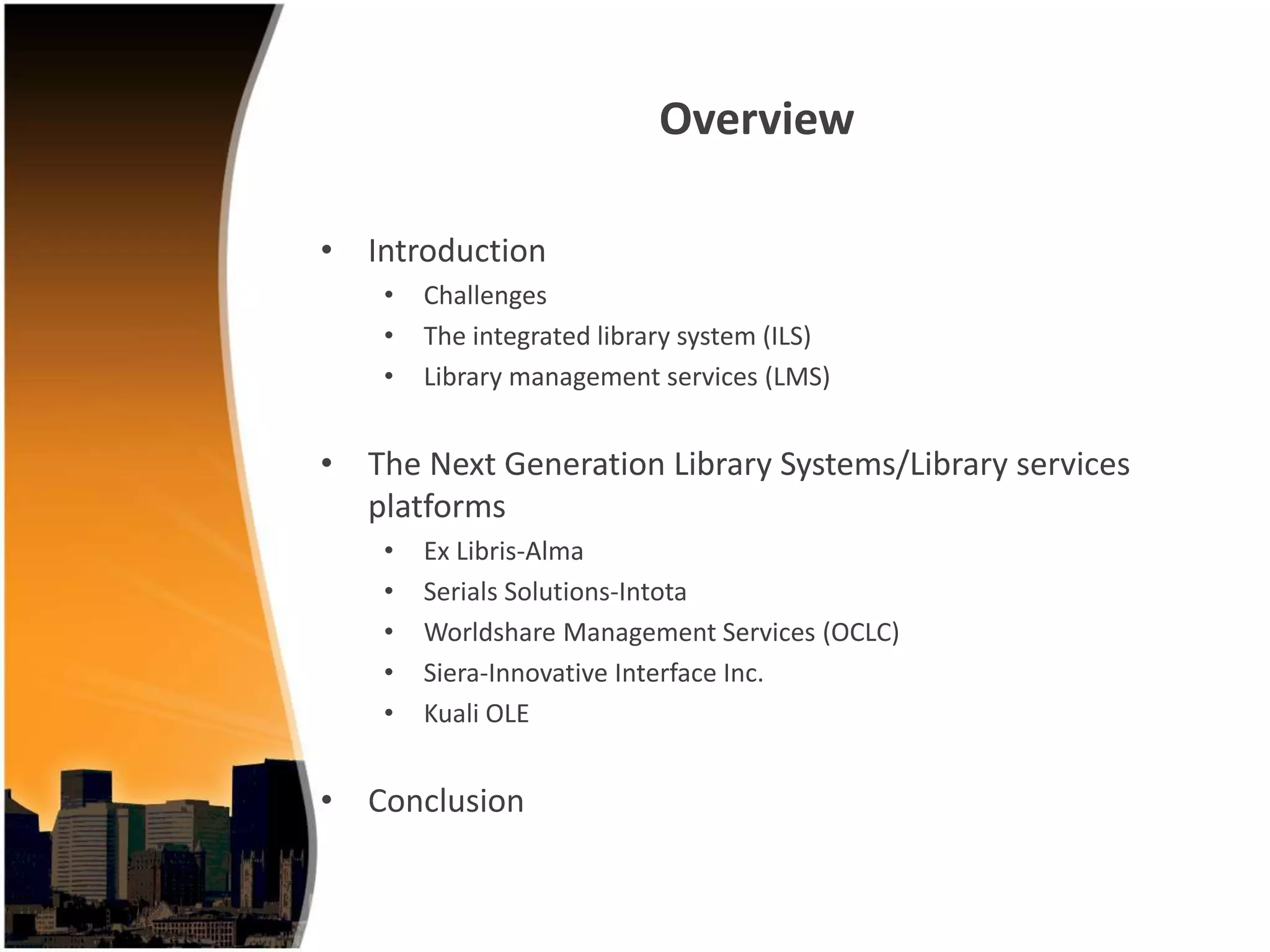 Librareis in Transition: From Integraged Library Systems to Library Management Solutions | PPTX ...