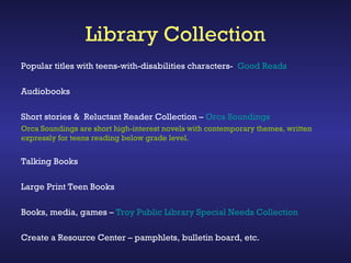 Library teens with_special_needs | PPT