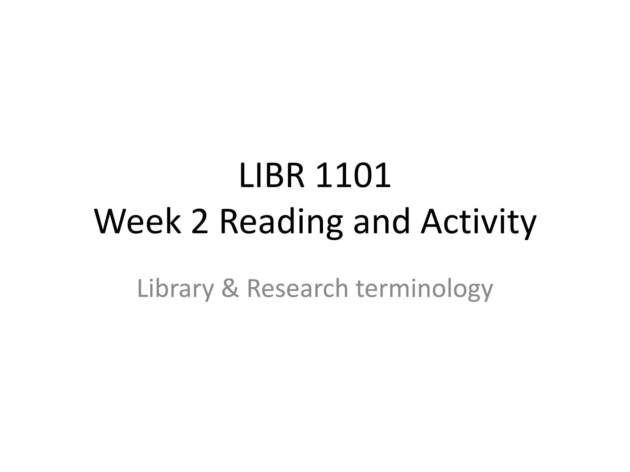 Library terminology | PPT