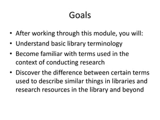 Library terminology | PPTX