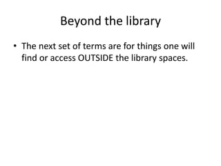 Library terminology | PPT