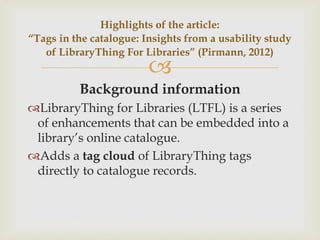 Library thing | PPT
