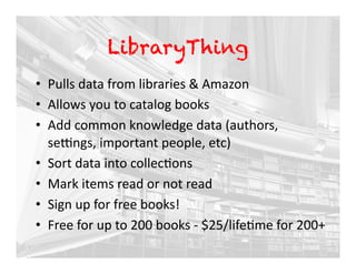 Personal Library Tools for Librarians | PDF | Social Networking | Internet