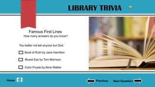 Library Trivia Game | PPT