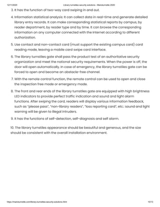 Library turnstiles security solutions mairsturnstile 2020 | PDF