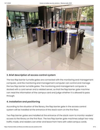 Library turnstiles security solutions mairsturnstile 2020 | PDF