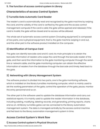 Library turnstiles security solutions mairsturnstile 2020 | PDF