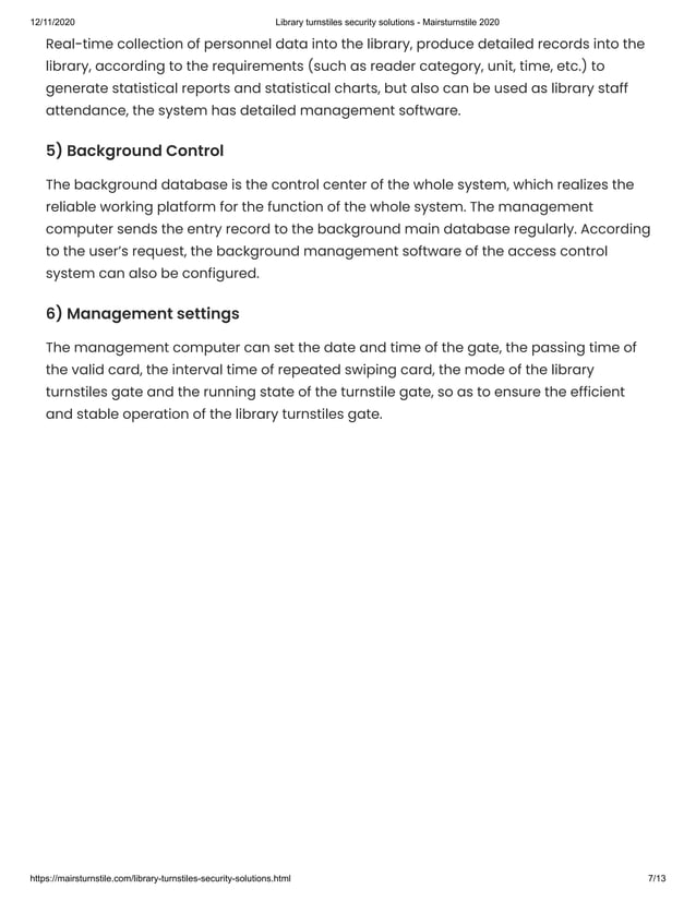 Library turnstiles security solutions mairsturnstile 2020 | PDF