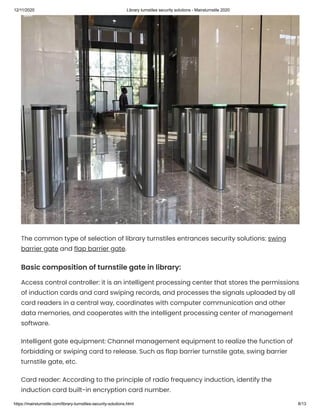 Library turnstiles security solutions mairsturnstile 2020 | PDF