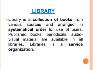 Library types (1) | PPTX | Education