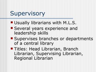 Library Types & Personnel Roles | PPT