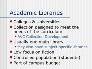 Library Types & Personnel Roles | PPT