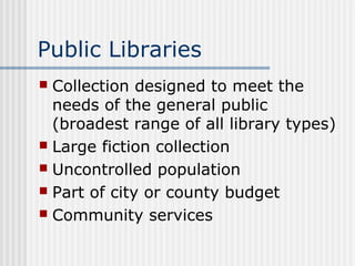 Library Types & Personnel Roles | PPT