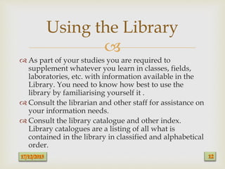 Library Usage and Essentials | PPTX