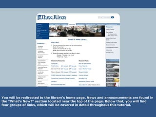 Using the TRCC Library Website | PPT