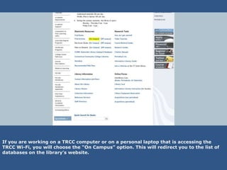 Using the TRCC Library Website | PPT