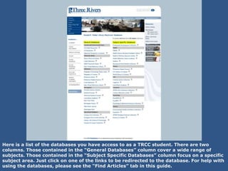 Using the TRCC Library Website | PPT
